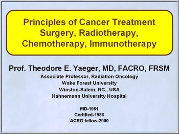Principles of cancer treatment: surgery, radiotherapy, chemotherapy ...