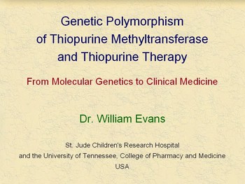 Genetic polymorphism of thiopurine methyltransferase and thiopurine ...