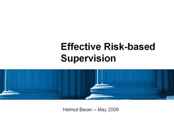 Effective risk based supervision: responding to the crisis | HSTalks