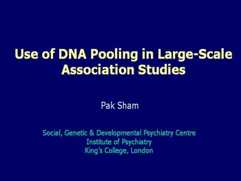 Use of DNA pooling in large-scale association studies | HSTalks