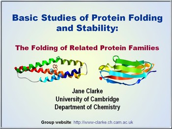 Basic studies of protein folding and stability: the folding of related ...