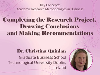 Completing the research project, drawing conclusions and making ...