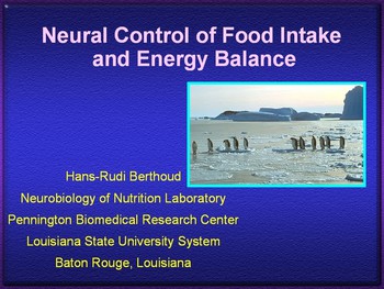 Neural control of food intake and energy balance | HSTalks