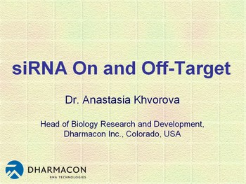 siRNA on and off-target | HSTalks